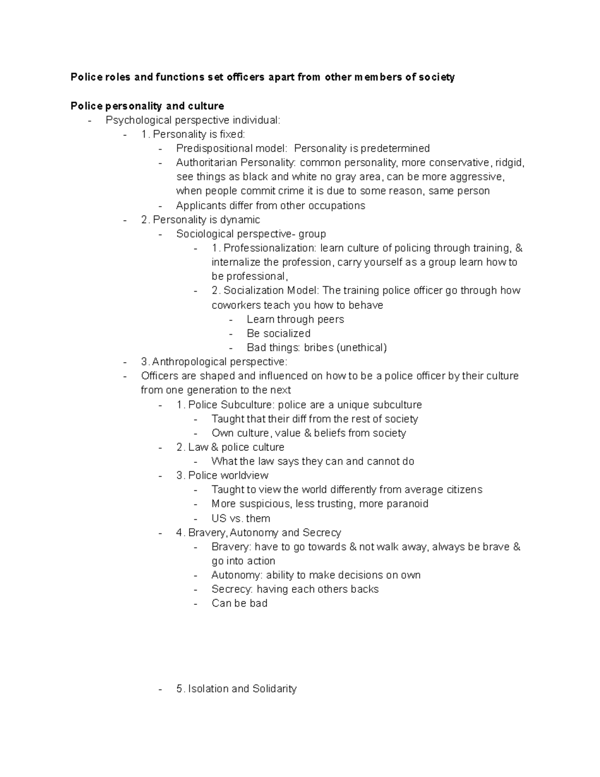 Chapter 8 police culture and behavior - Police roles and functions set ...