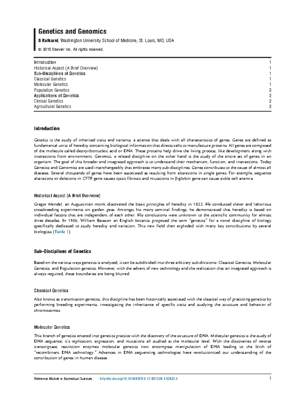 Genetics and Genomics Overview: Key Concepts and Applications - Studocu