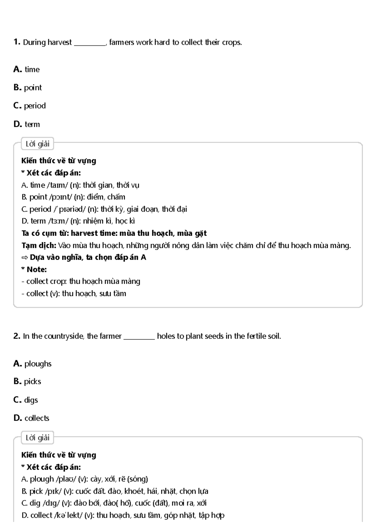 Final Exam - Vocabulary Practice for Course ENG101 - Studocu