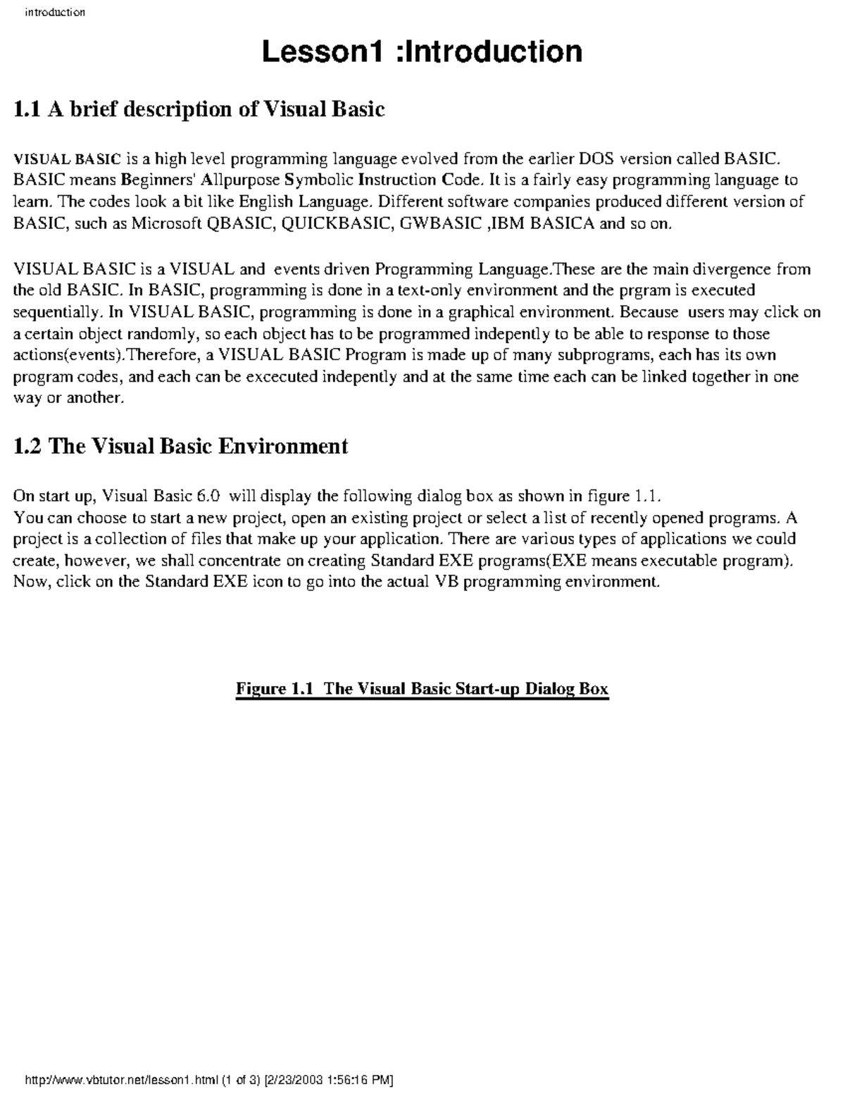 VB 6.0 Course Lecture Notes: Comprehensive Visual Basic Tutorial - Studocu
