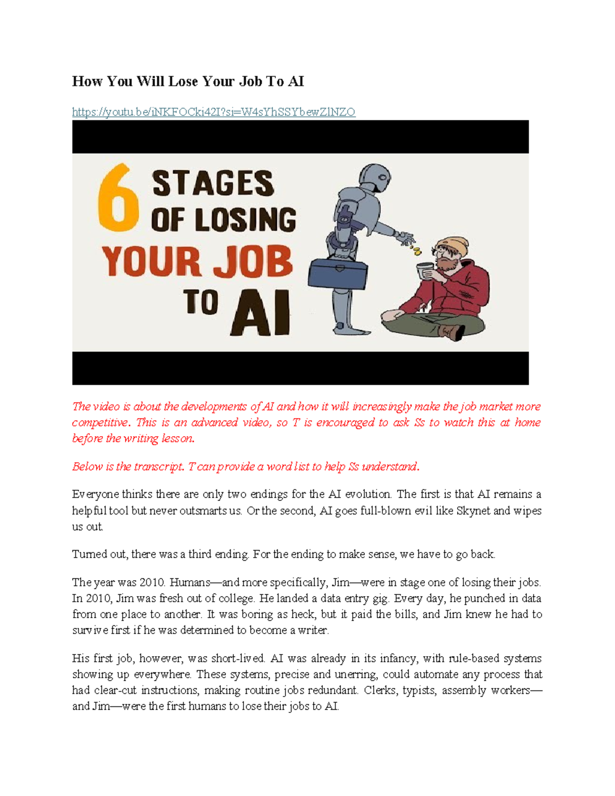 AI and Job Displacement: Understanding the Future of Work - Studocu