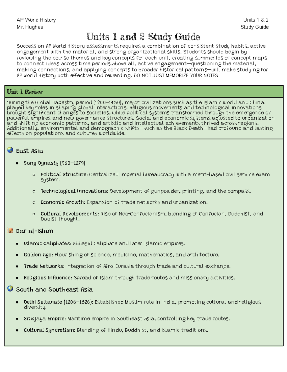 AP World History Units 1 & 2 Study Guide: Networks of Exchange (1200 ...