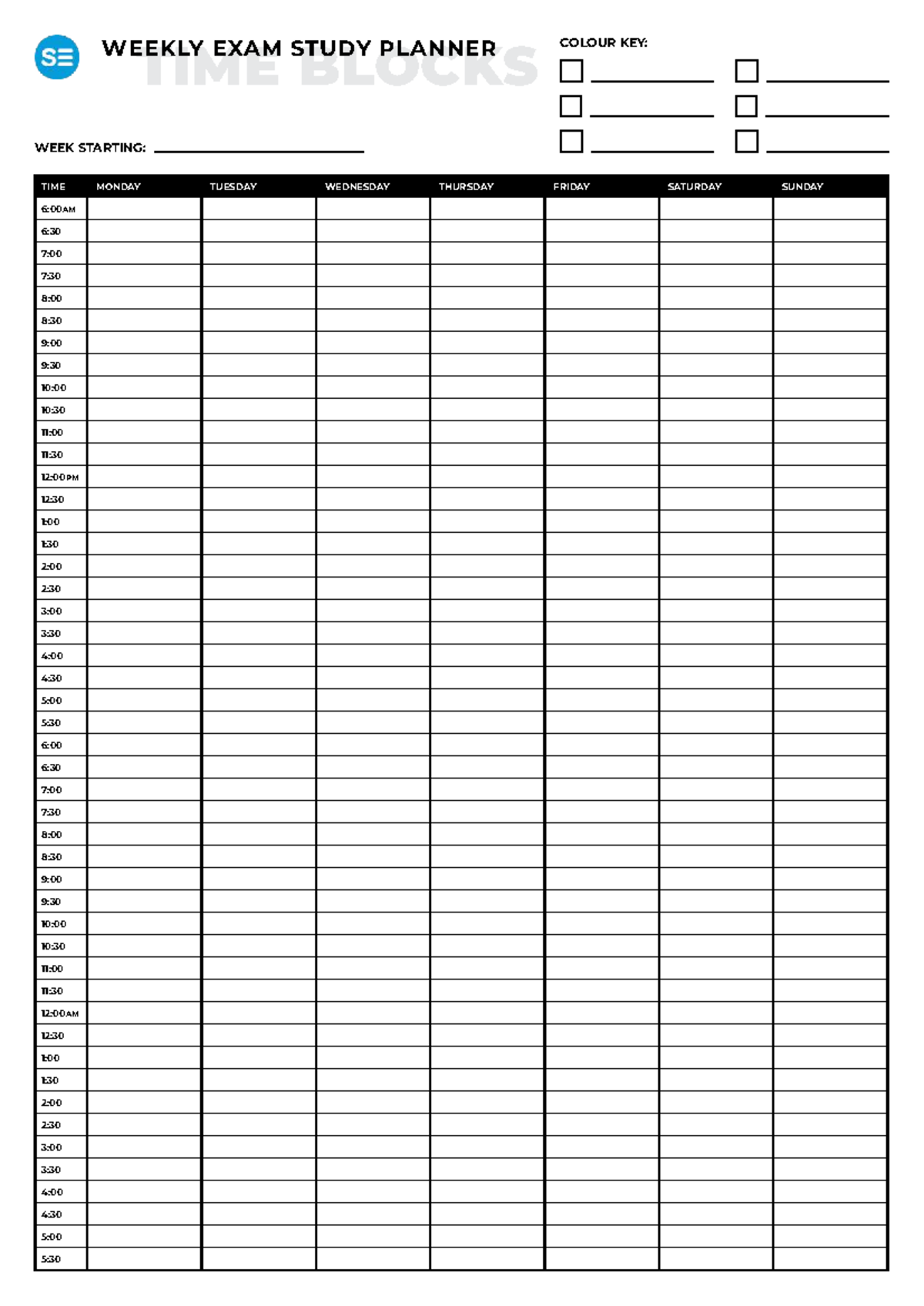 WEEKLY & MONTHLY EXAM STUDY PLANNER - Studocu