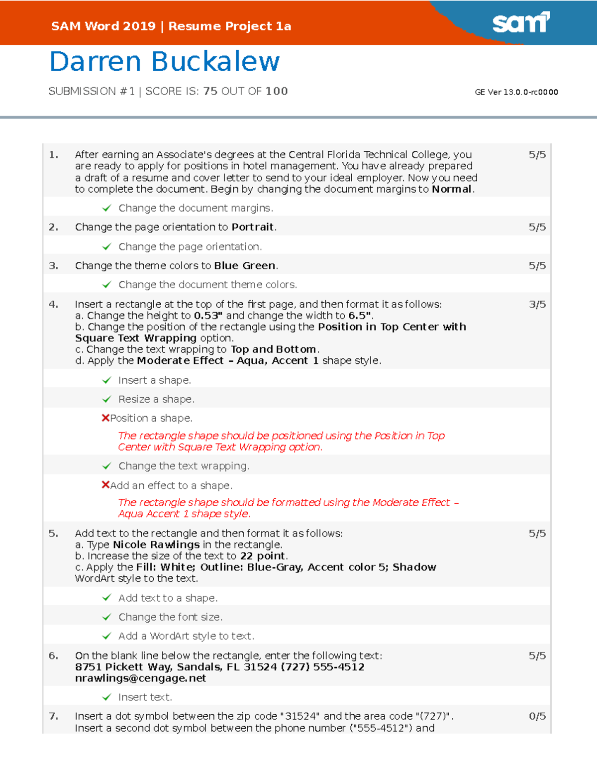 SAM WD19 1a Nicole Rawlings Resume Project 1 Submission #1 - Studocu
