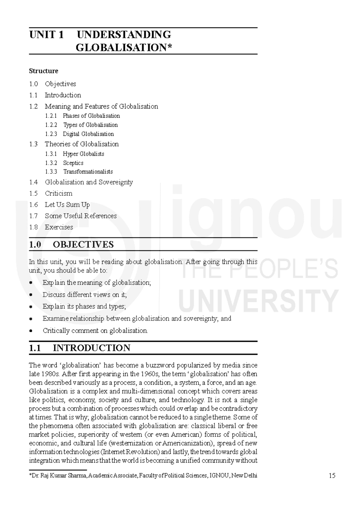 Unit 1: Understanding Globalisation - Concepts, Features & Perspectives ...