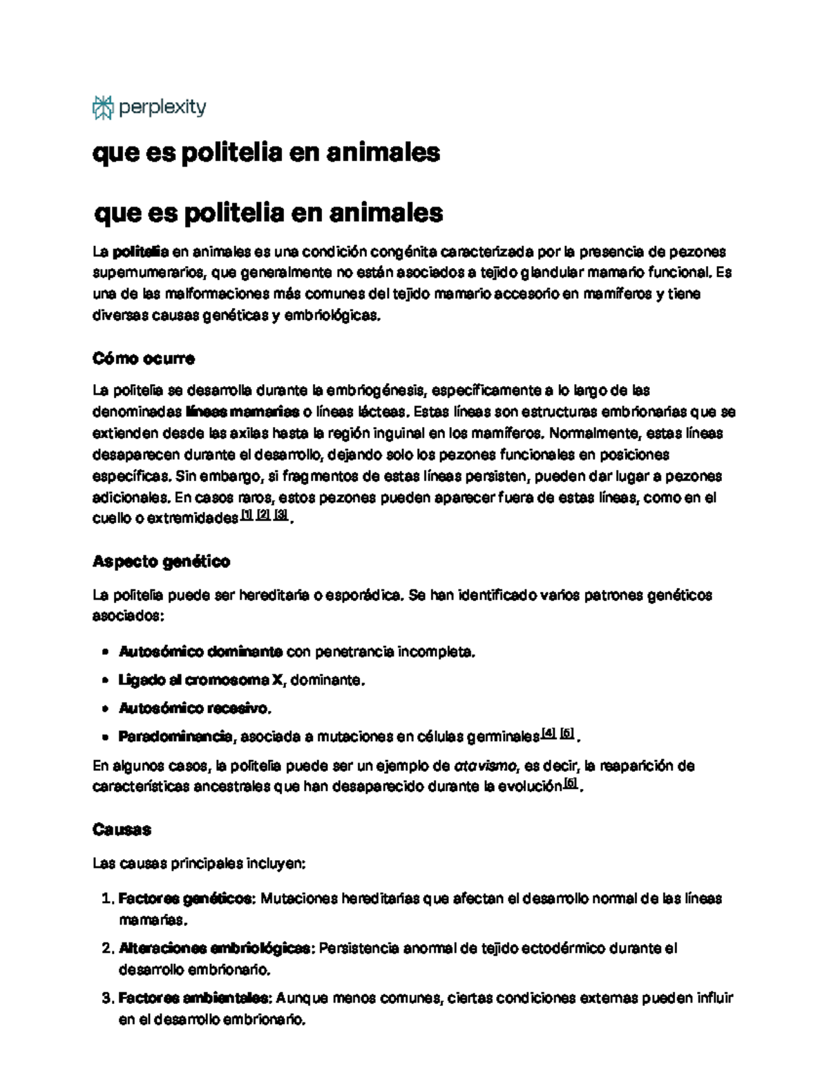 Que es politelia en animales - La politelia en animales es una ...