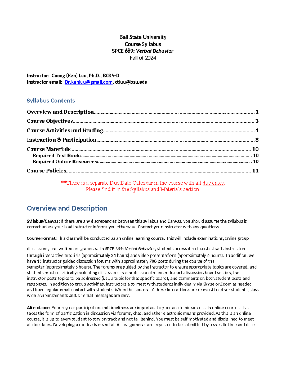 Syllabus for SPCE 689: Verbal Behavior - Fall 2024 at Ball State ...