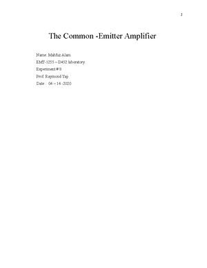 Lab report 3 - Rectifier Circuit Name: Mahfuz Alam EMT-1255 – D452 ...
