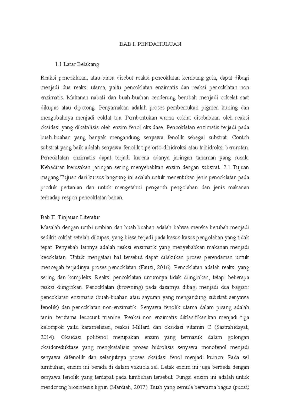 BAB 4 Reaksi Pencoklatan dan Pengaruhnya pada Makanan - Studocu