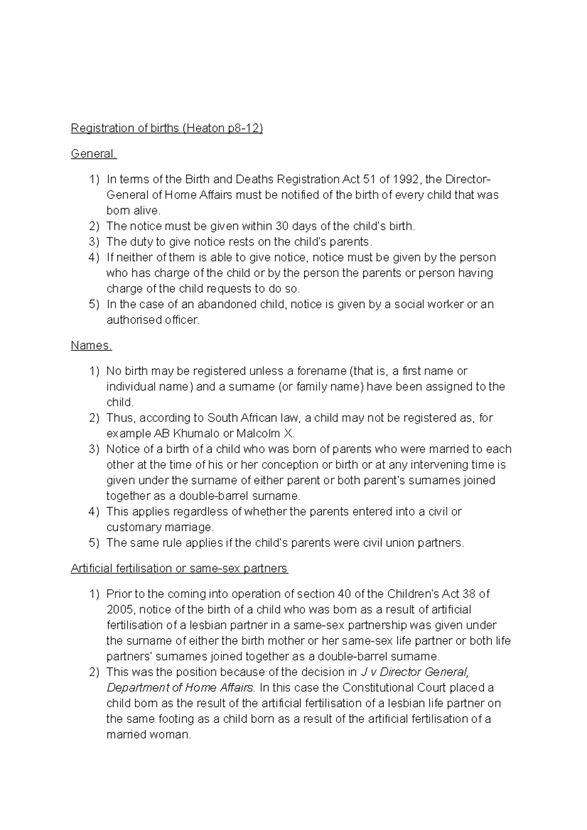 Birth Registration Guidelines and Procedures (Heaton p8-12) - Studocu