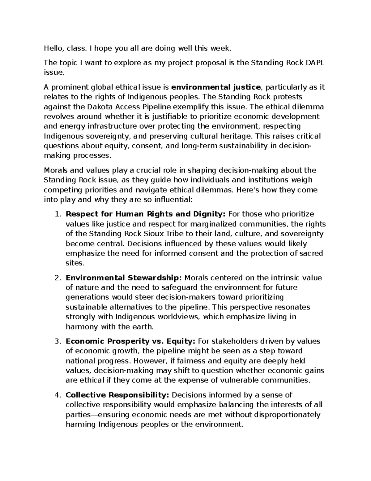 PHL 218 Project Proposal: Ethical Dilemmas of Standing Rock DAPL Issue ...