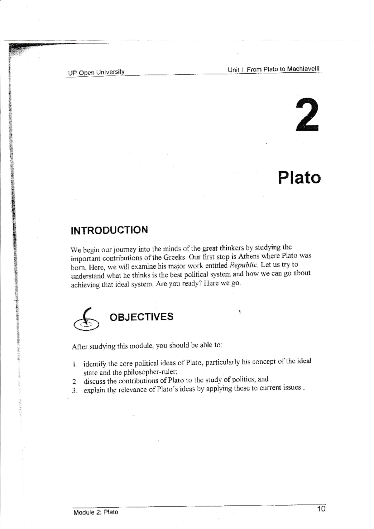 Module 2: Exploring the Political Philosophy of Plato - Studocu