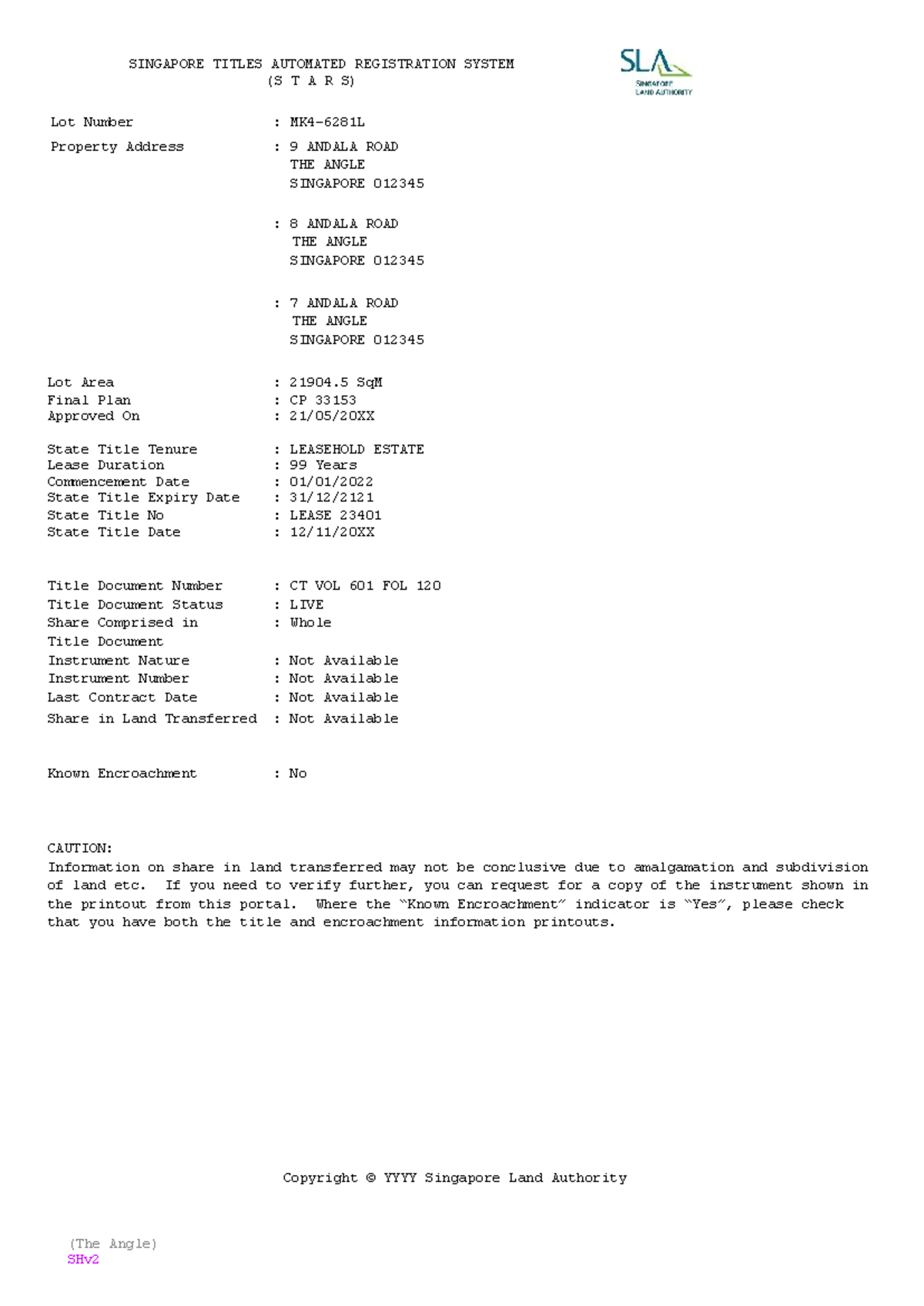 SLA Land Titles Search (REAL 2) 2025: Automated Registration Details ...