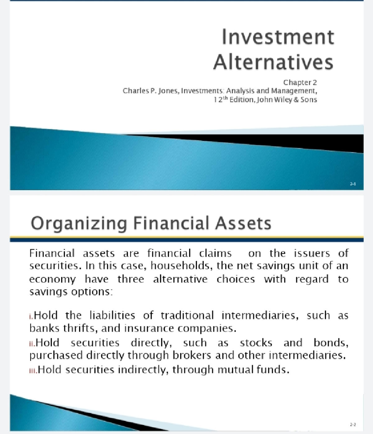 Investment chapter 2 - financial market - Studocu