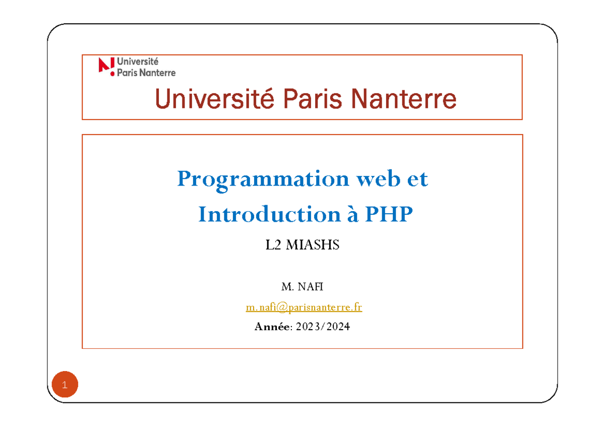 Chapitre 2: HTML - Programmation Web et Introduction à PHP L2 MIASHS ...