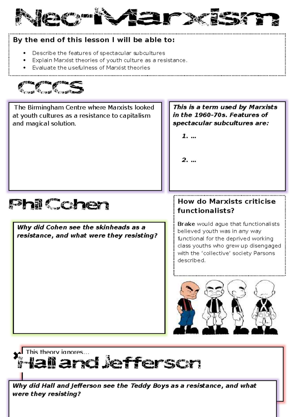 Marxism Youth Culture Summary Sheet: Features & Theories - Studocu