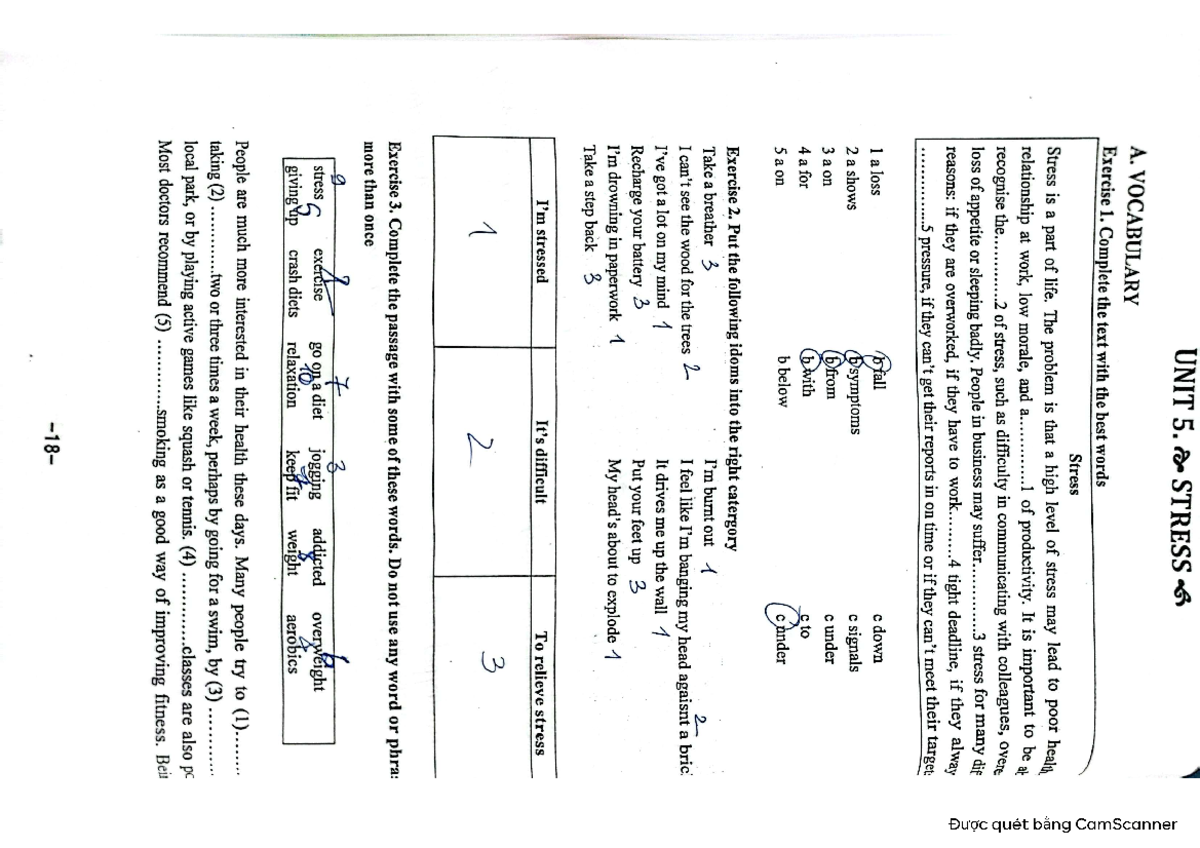 Exercise unit 5 thth - njhj - UNIT 5. STRESS A. VOCABULARY Exercise 1 ...