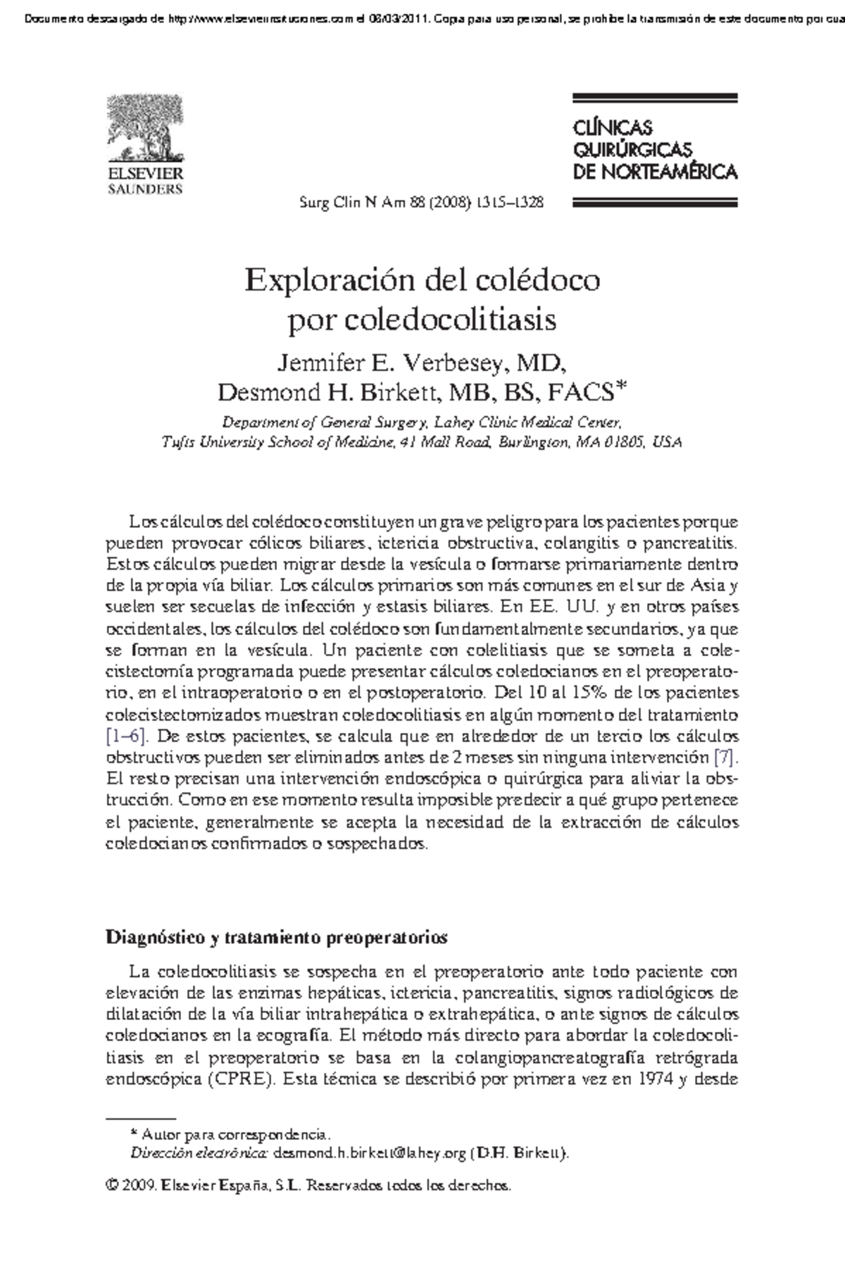 Exploración del Colédoco por Coledocolitiasis: Diagnóstico y ...