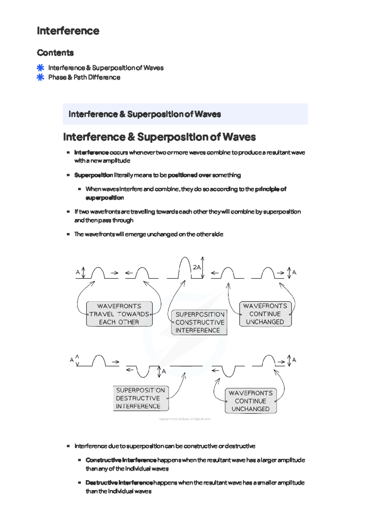 Interference & Coherence: Understanding Phase & Path Differences - Studocu