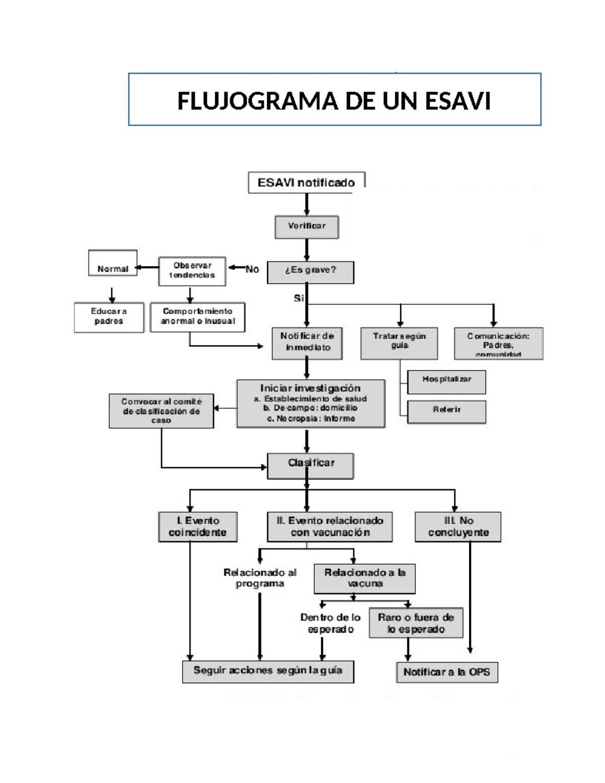 Flujograma DE UN Esavi - FLUJOGRAMA DE UN ESAVI ESAVI notificado ...