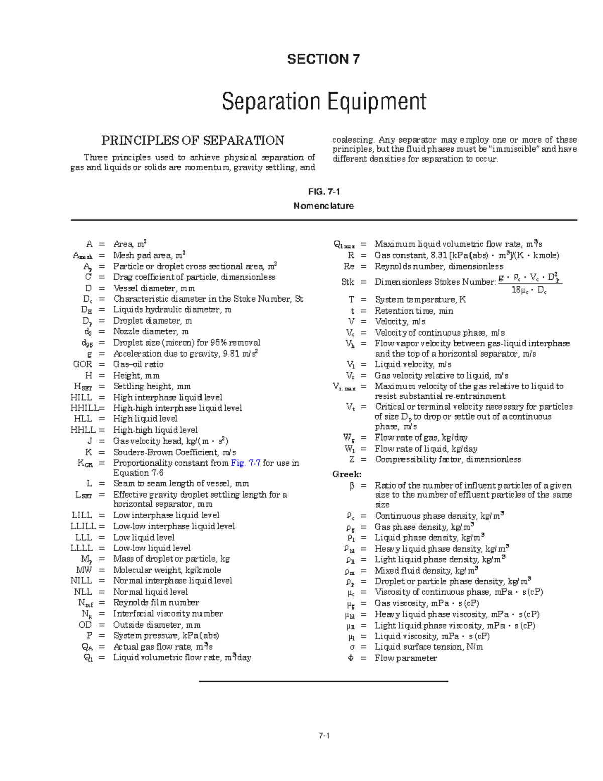 GPSA - Section 7: Principles of Separation Equipment and Coalescing ...
