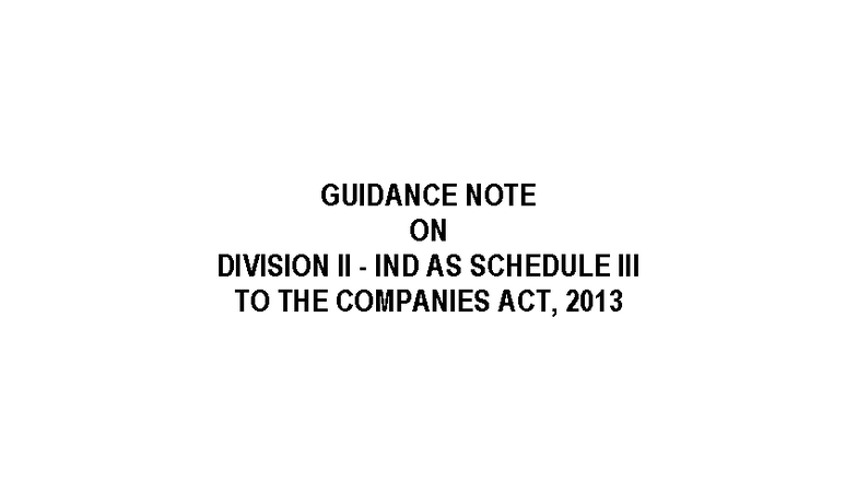 Guidance Note on Division II Ind AS Schedule to Companies Act 2013 ...