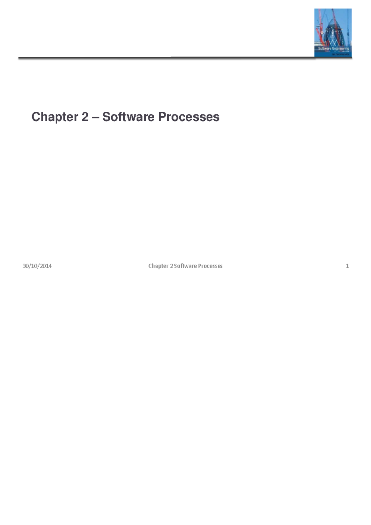 Chapter 2: Software Processes Overview and Models - Studocu