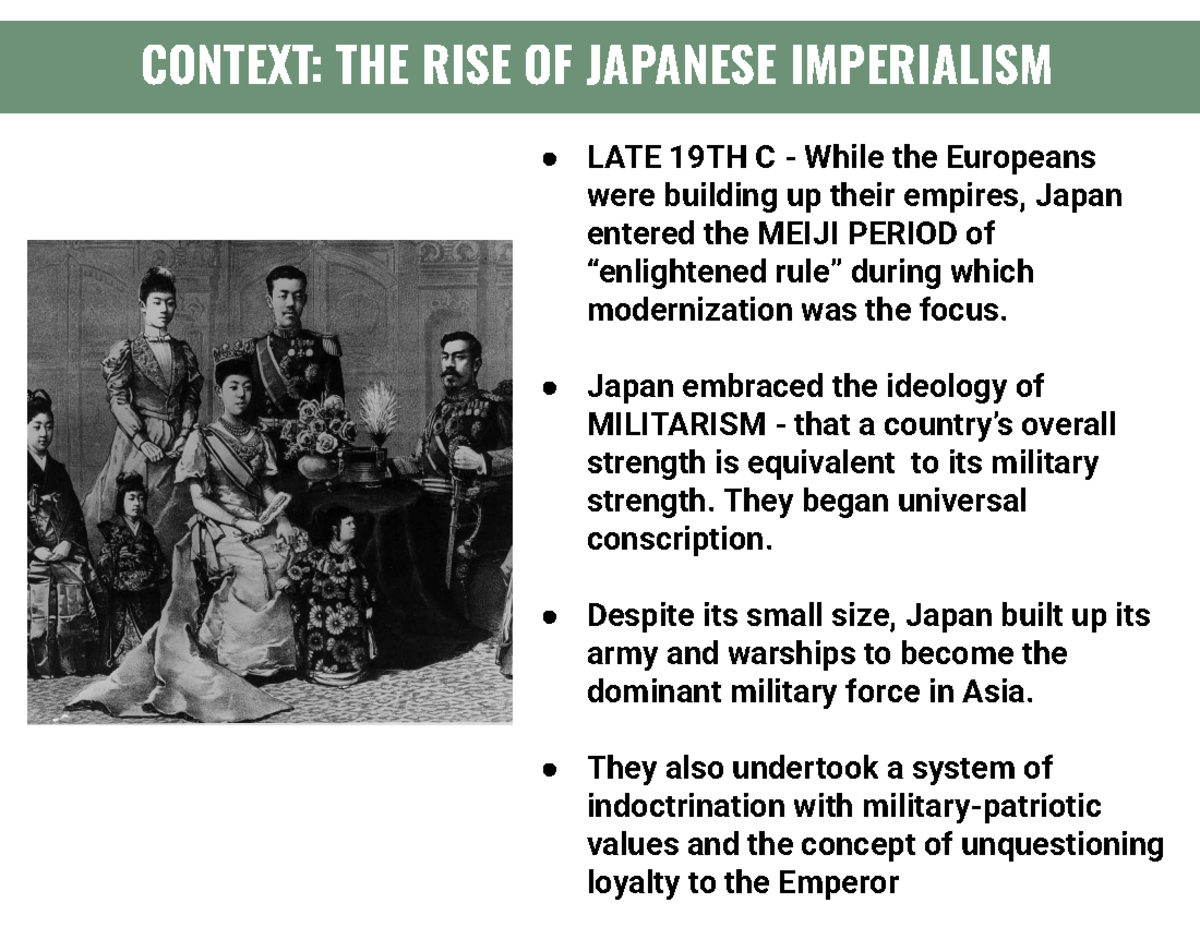 MWH Honors: The War in the Pacific - Key Events and Context - CONTEXT ...