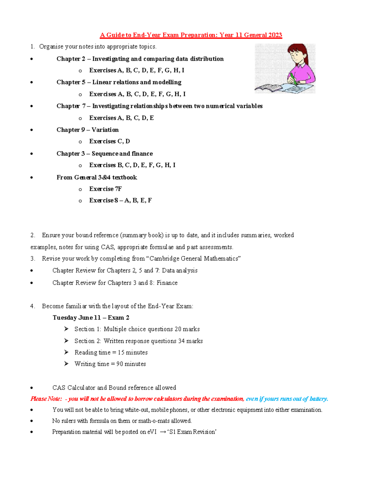 general mathsss - A Guide to End-Year Exam Preparation: Year 11 General ...