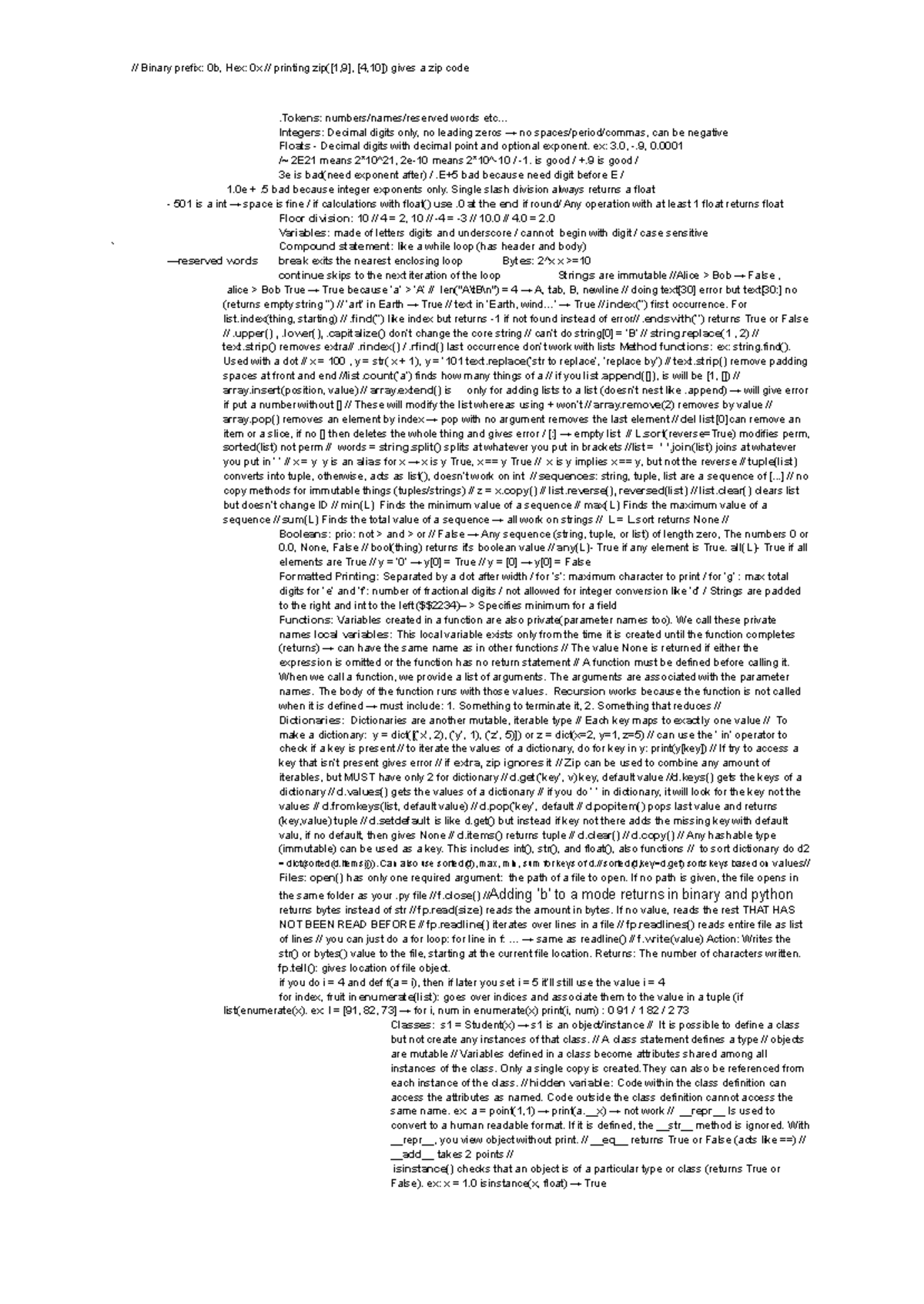 Final Programming Memory: Binary Prefix, Hex, and Data Types - Studocu