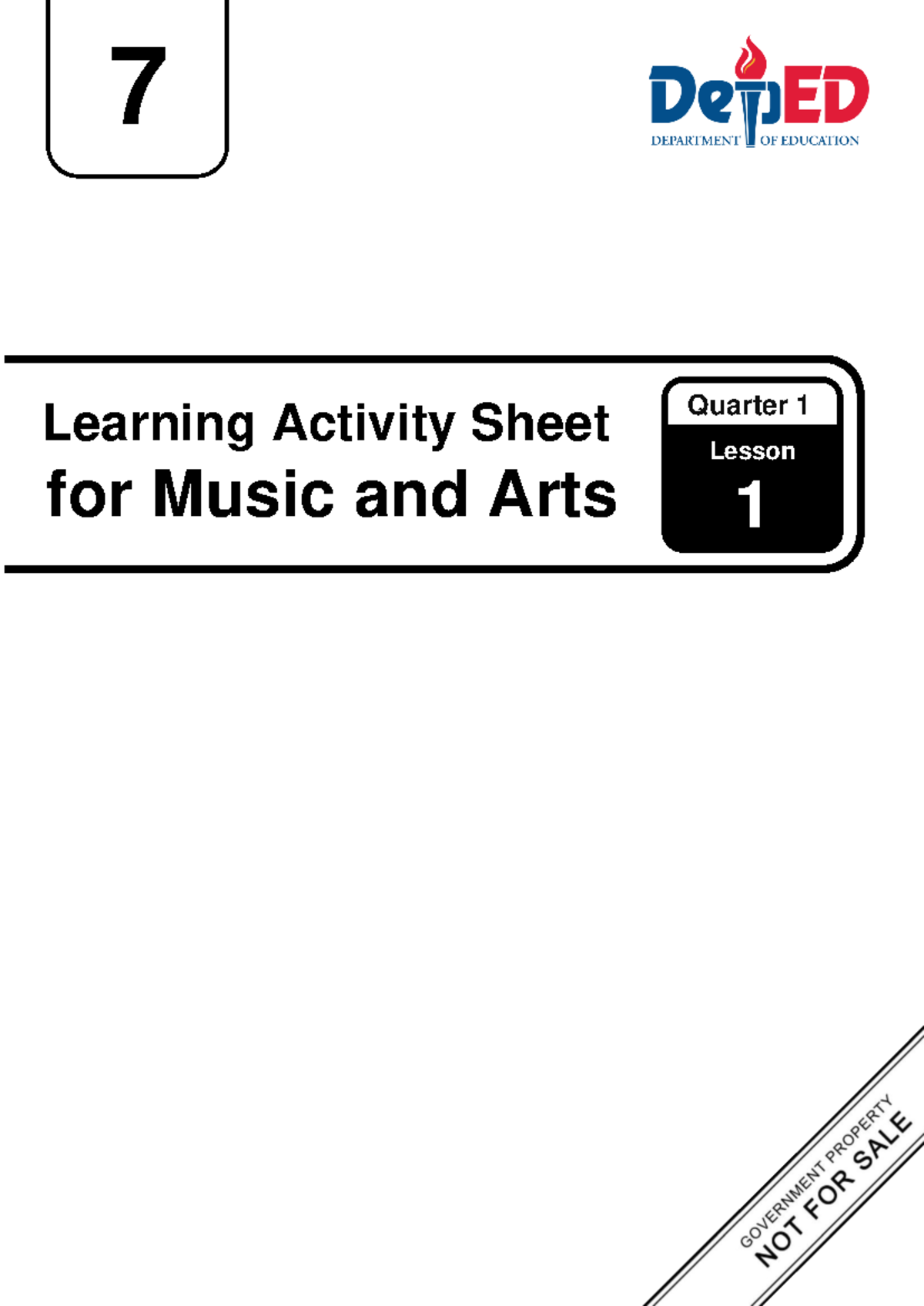Q1 WS Music and Arts 7 Lesson 1 Overview (Weeks 1-2) - Studocu
