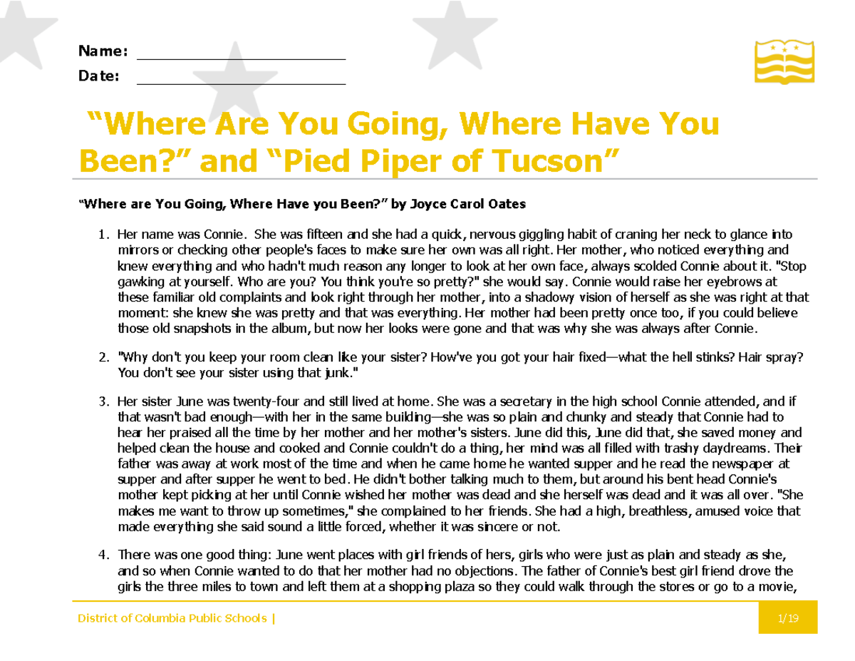 Oates' "Where Are You Going, Where Have You Been?" Analysis & Insights ...