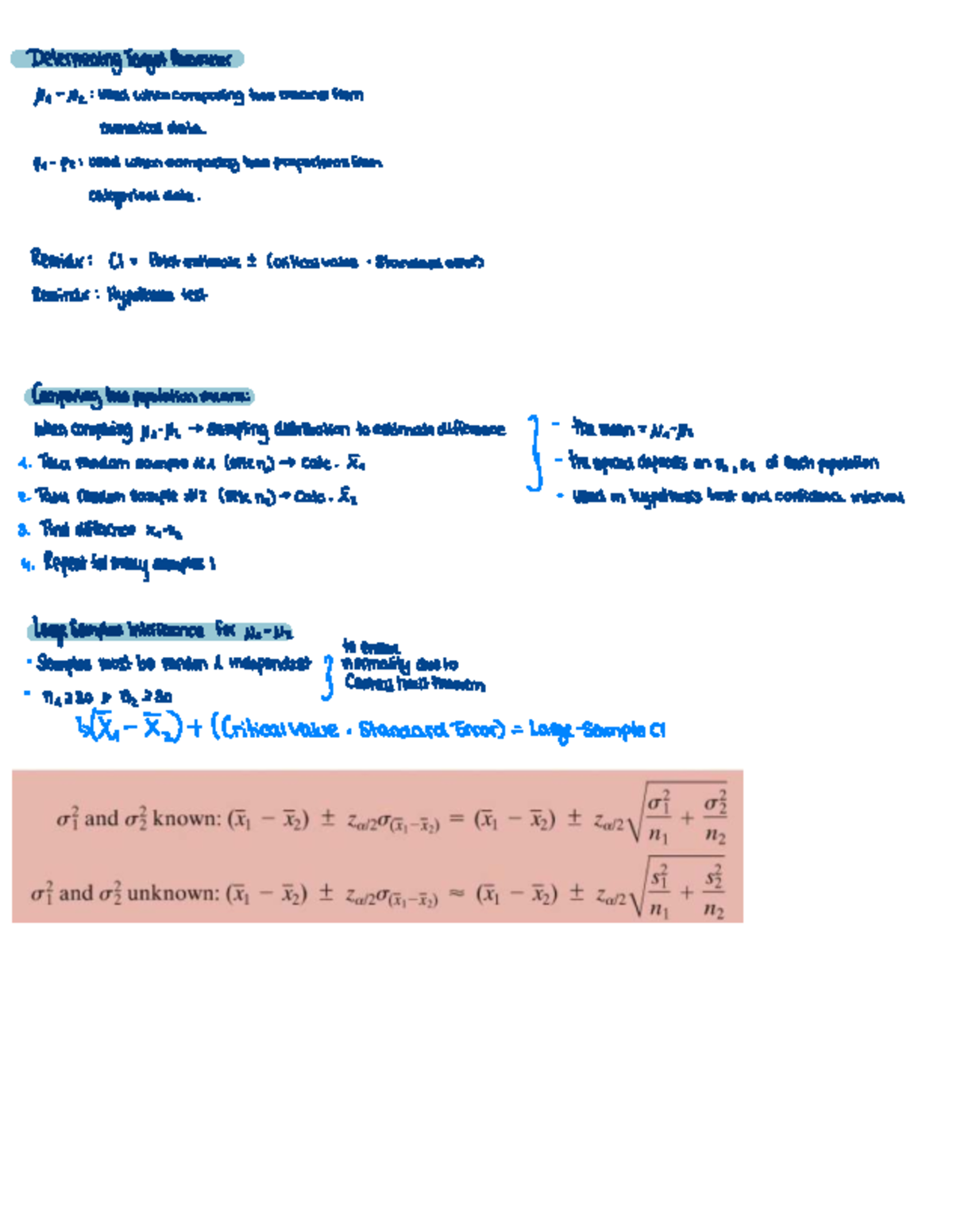 Comparing two means and proportions in hypothesis testing (STAT 101 ...