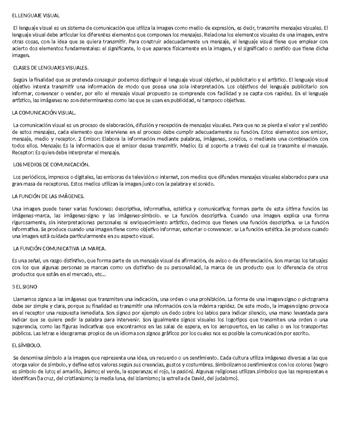 EL Lenguaje Visual: Comunicación y Funciones de las Imágenes - Studocu