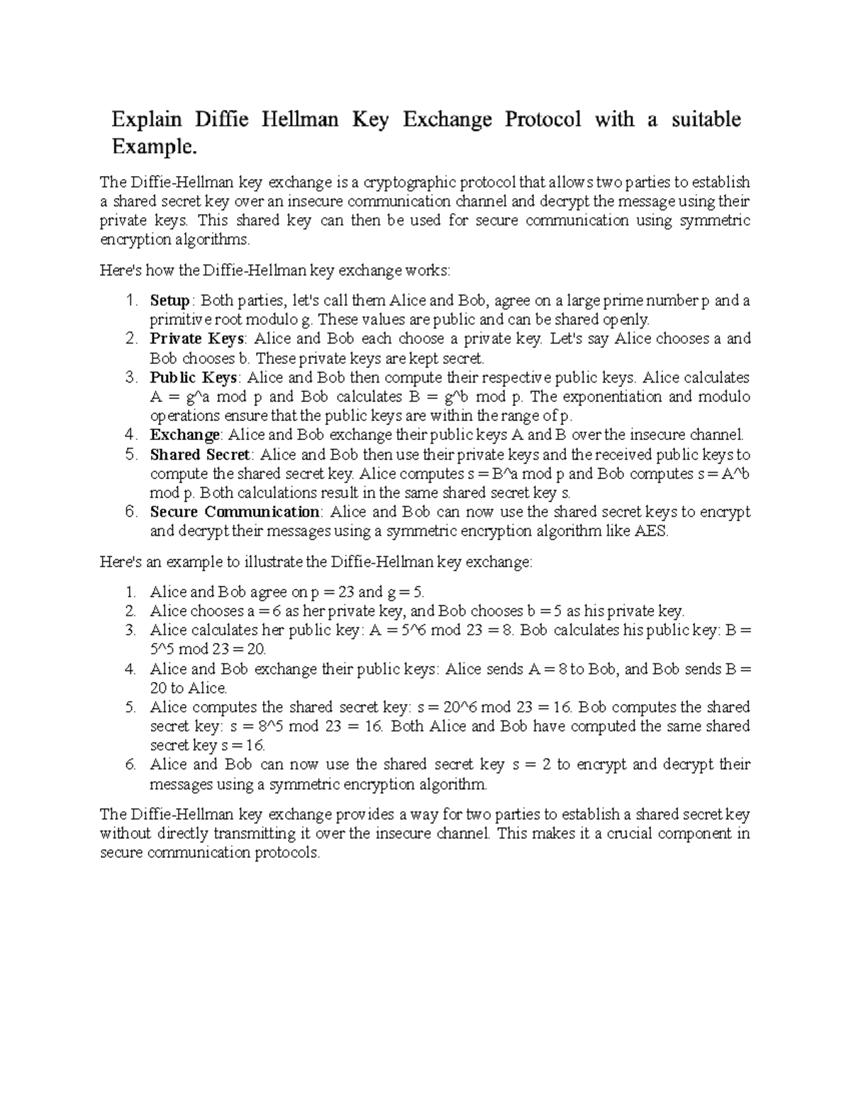 CN Chapter 9: Key Exchange and Cryptography Explained - Studocu