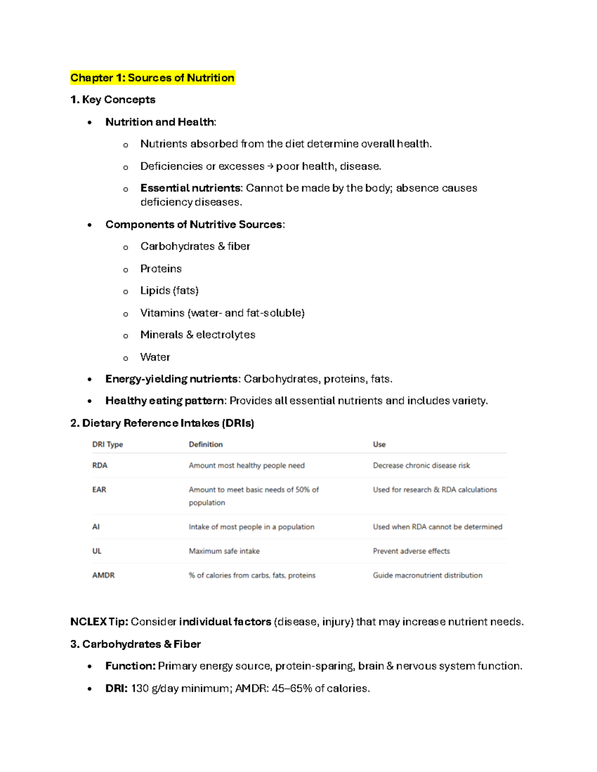 ATI Nutrition Study Guide: Key Concepts and Dietary Guidelines - Studocu