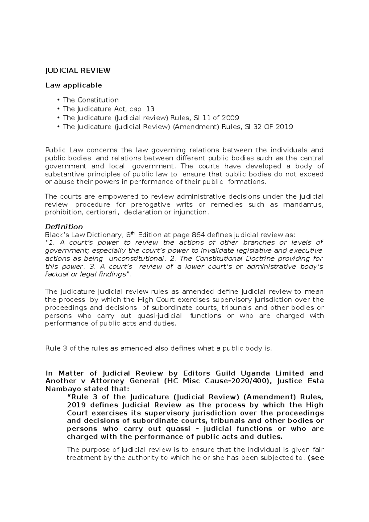 Judicial Review Overview and Key Principles: A 2021 Guide - Studocu