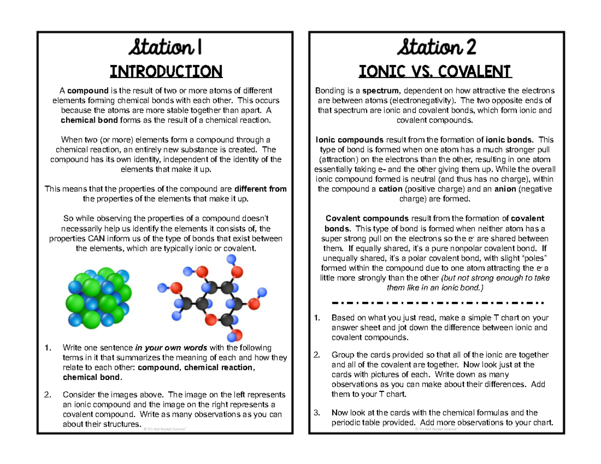 Lab+Stations+-+Exploring+Compounds+Option+1 - INTRODUCTION IONIC VS ...