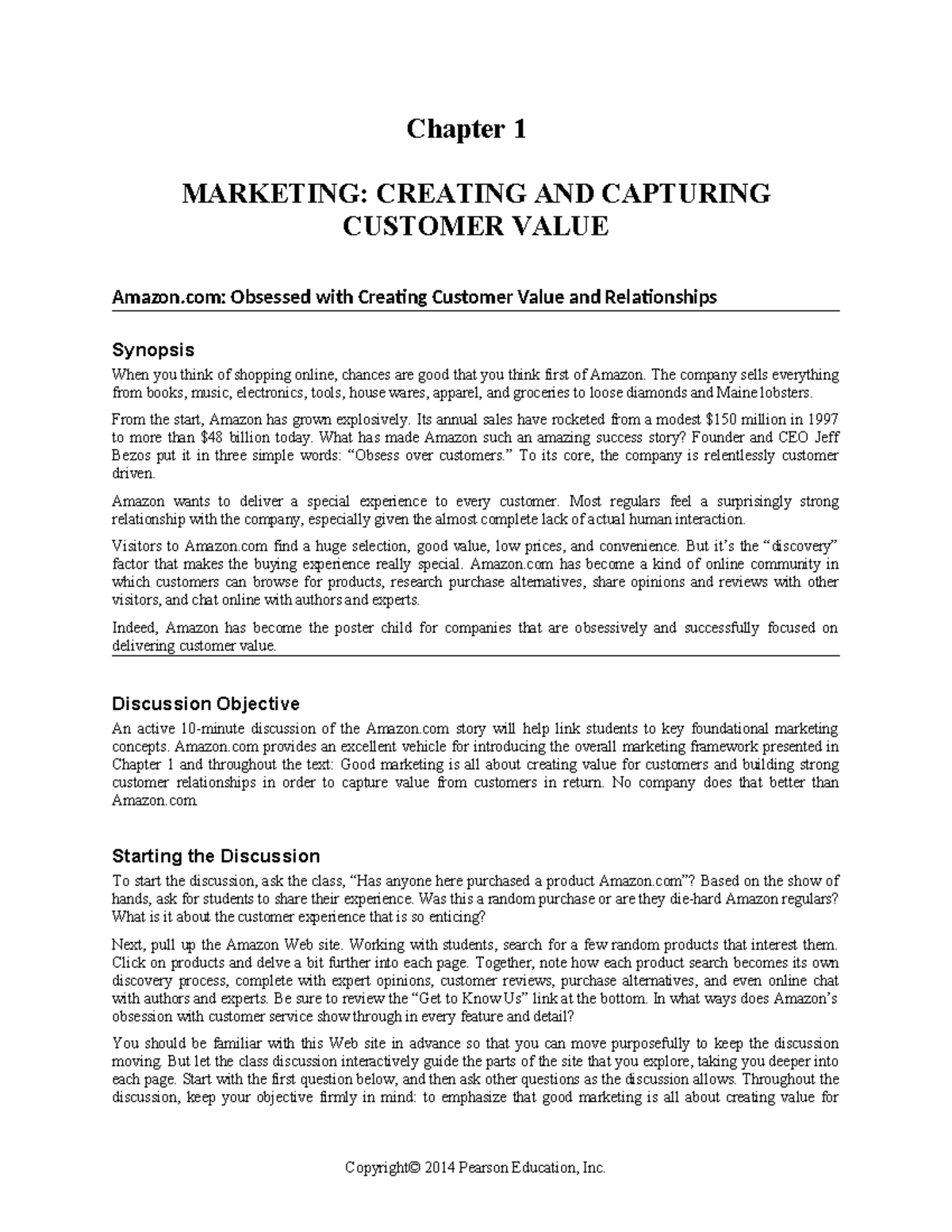 Chapter 1: Marketing Fundamentals - Amazon's Customer Value Strategy ...