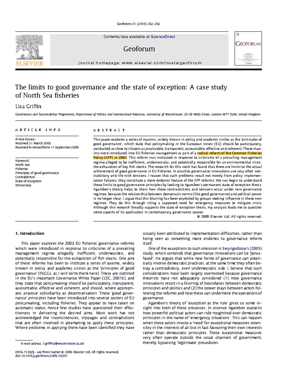GD216 Case Study - Practice Materials - The limits to good governance ...