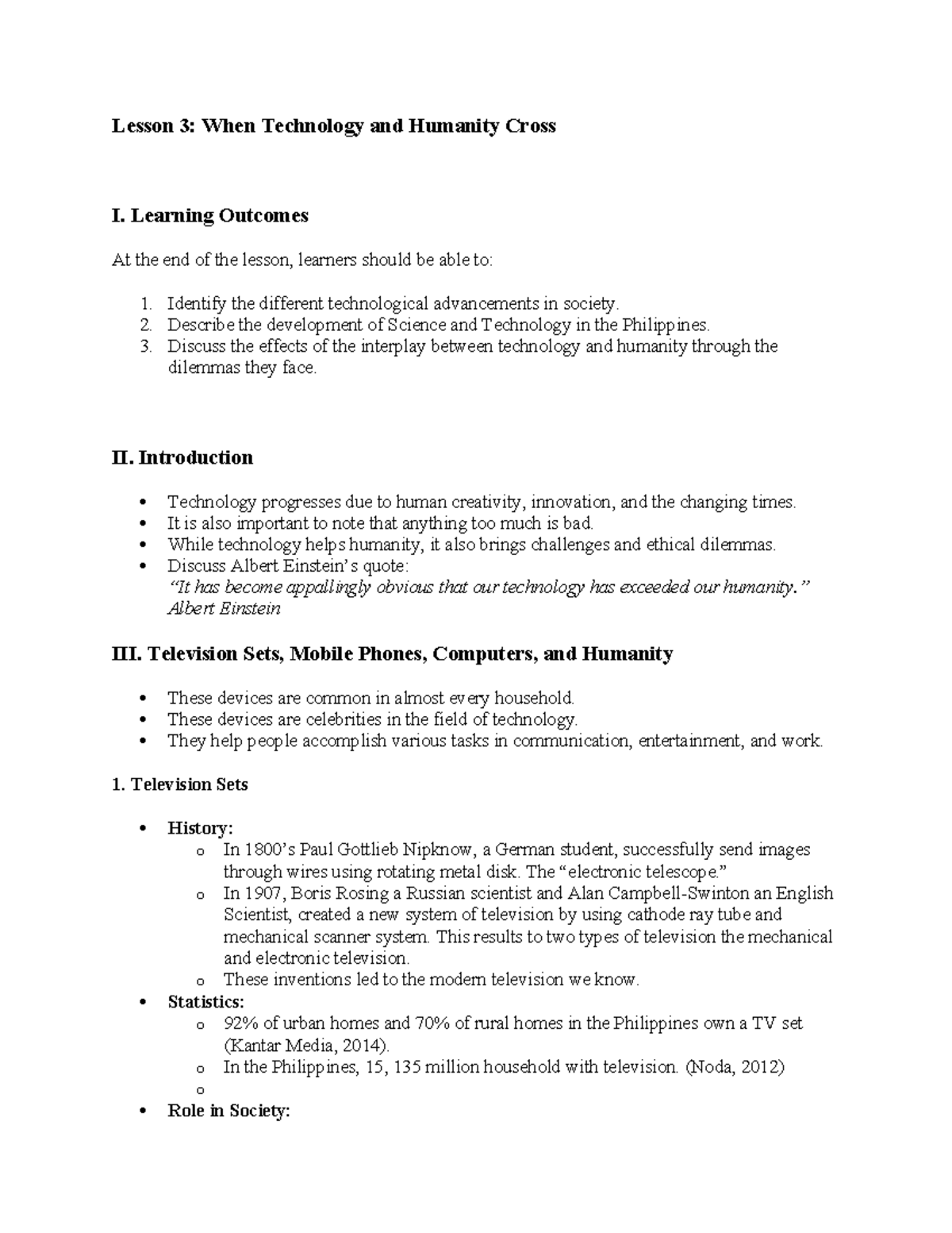 Chapter 2 Lesson 3: The Intersection of Technology and Humanity - Studocu