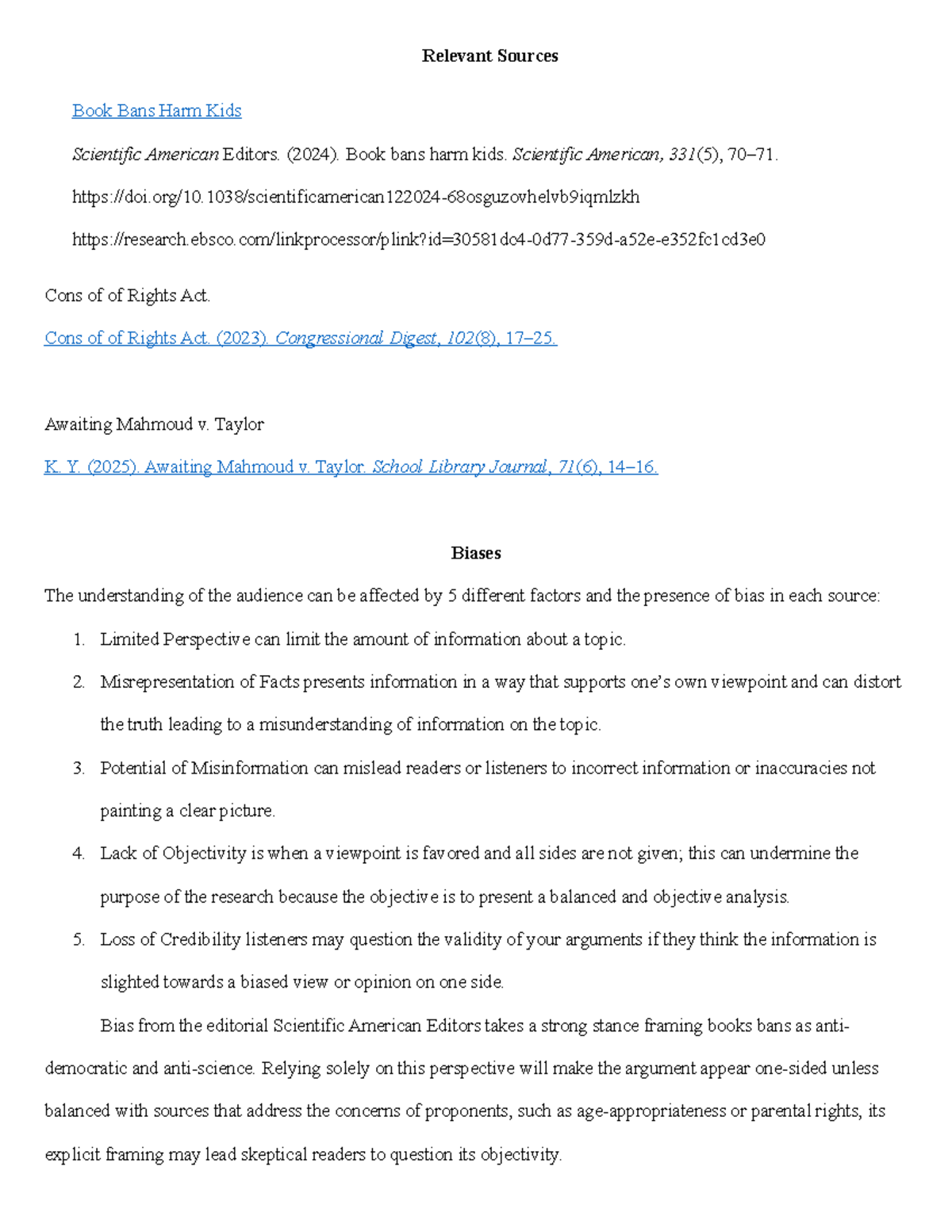 Eng 190 Module 3 Draft: Impact of Book Bans on Children - Studocu