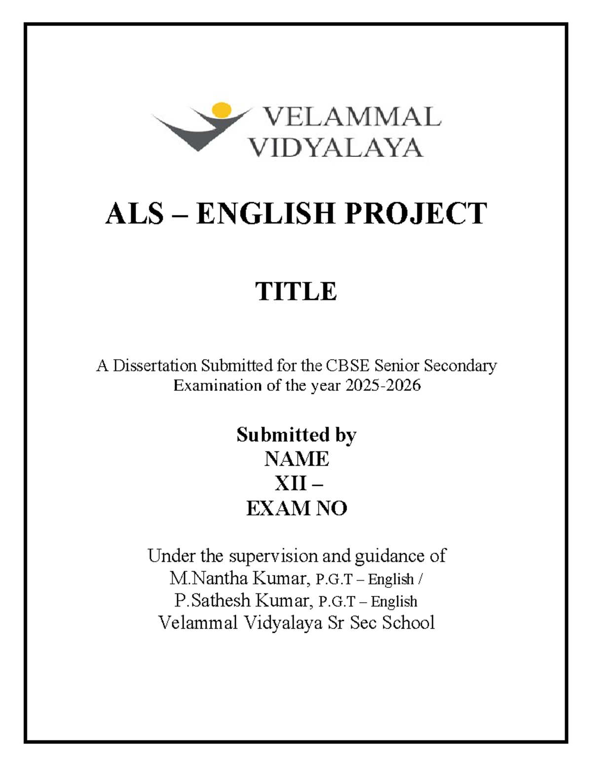 CBSE XII English Project: A Dissertation for Senior Secondary Exam ...