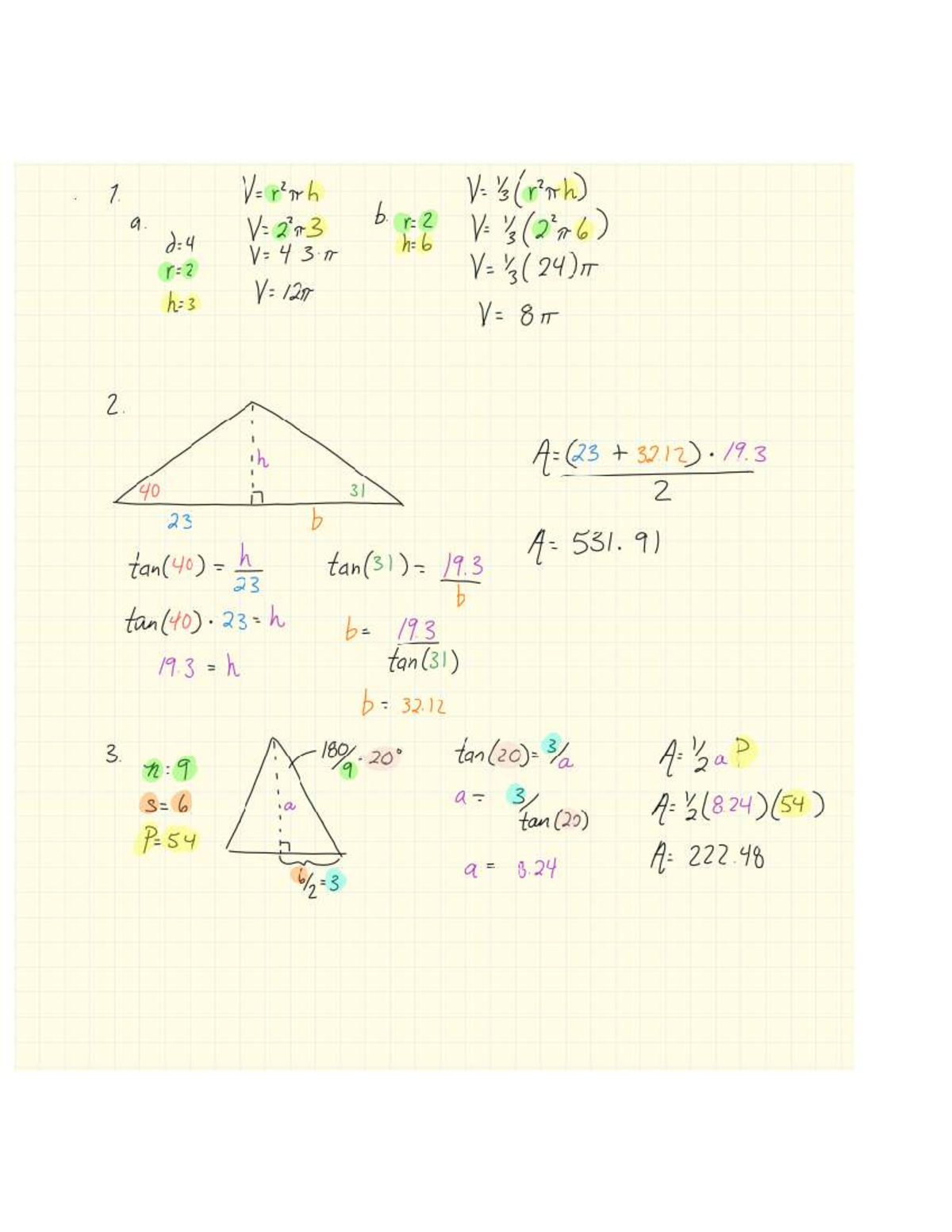 Math IM PDF Lesson 2 Answer Sheet (IT) - Studocu