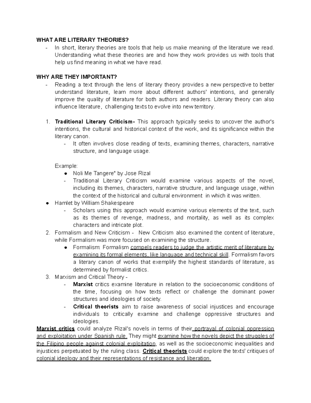 Literary Theories - WHAT ARE LITERARY THEORIES? In short, literary ...