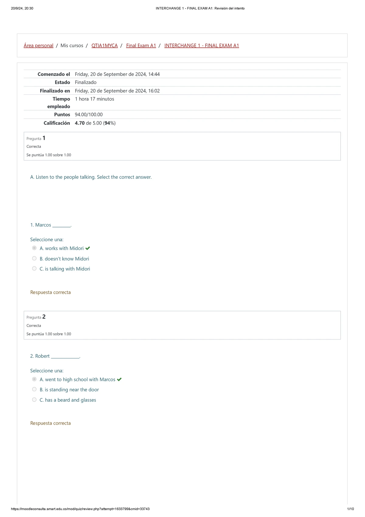 734844812 Interchange 2 Final Exam A2 Review & Answers - Studocu