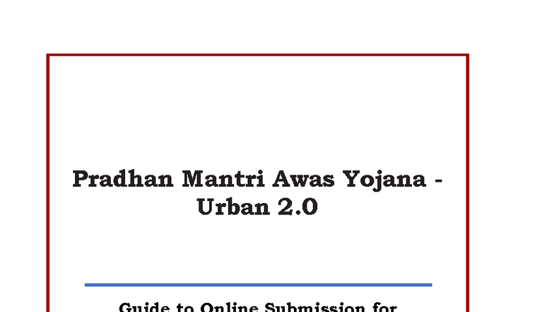 PMAY (U) 2.0 User Manual: Online Submission Guide - Studocu