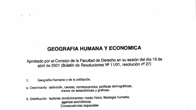 GEOG 101: Programa de Geografía Humana y Económica - Studocu