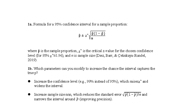 Statistics Discussion Unit 1: Confidence Intervals & CLT Insights - Studocu