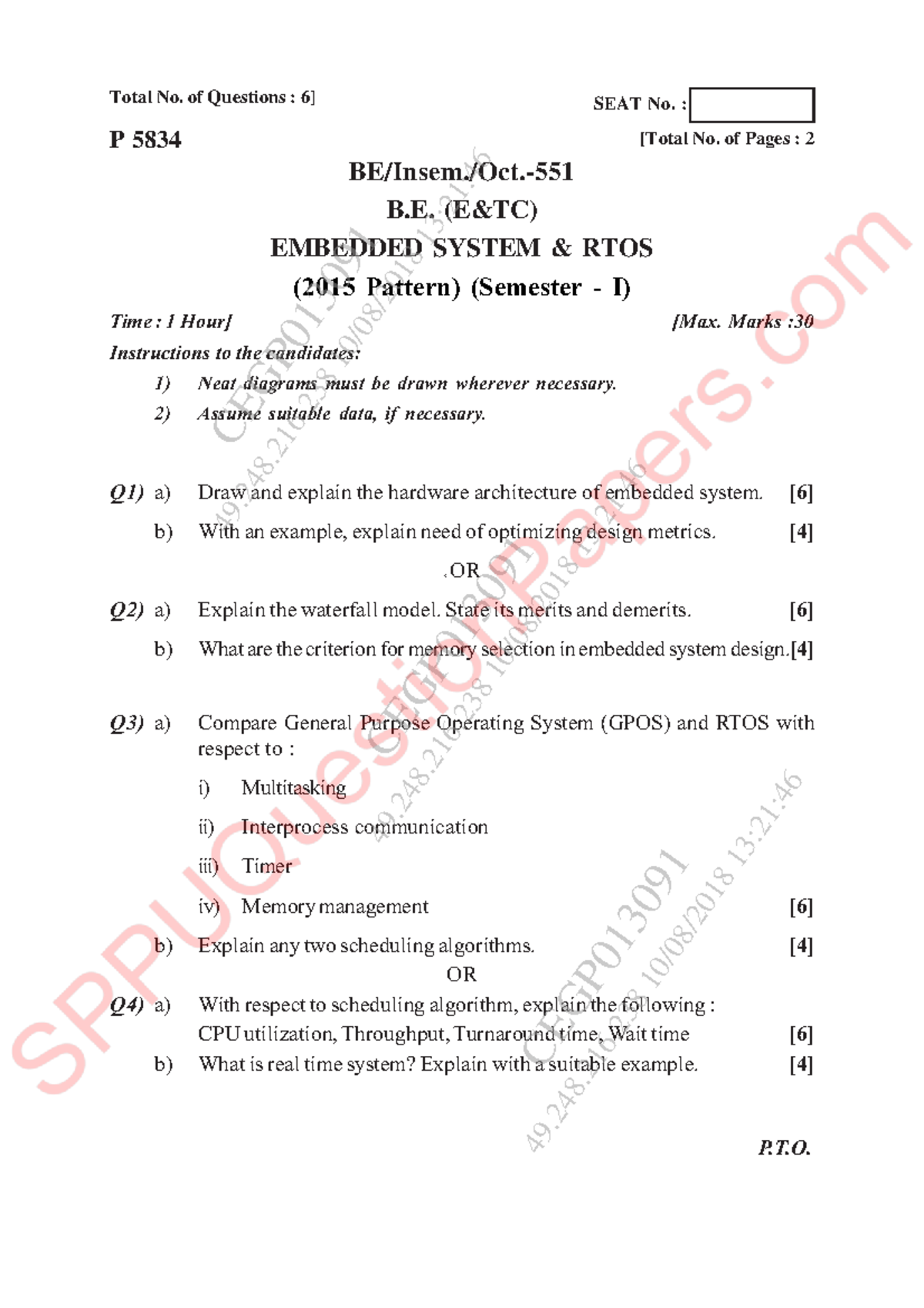 Embedded Systems and RTOS - BE Electronics & Telecommunication Sem 7 ...